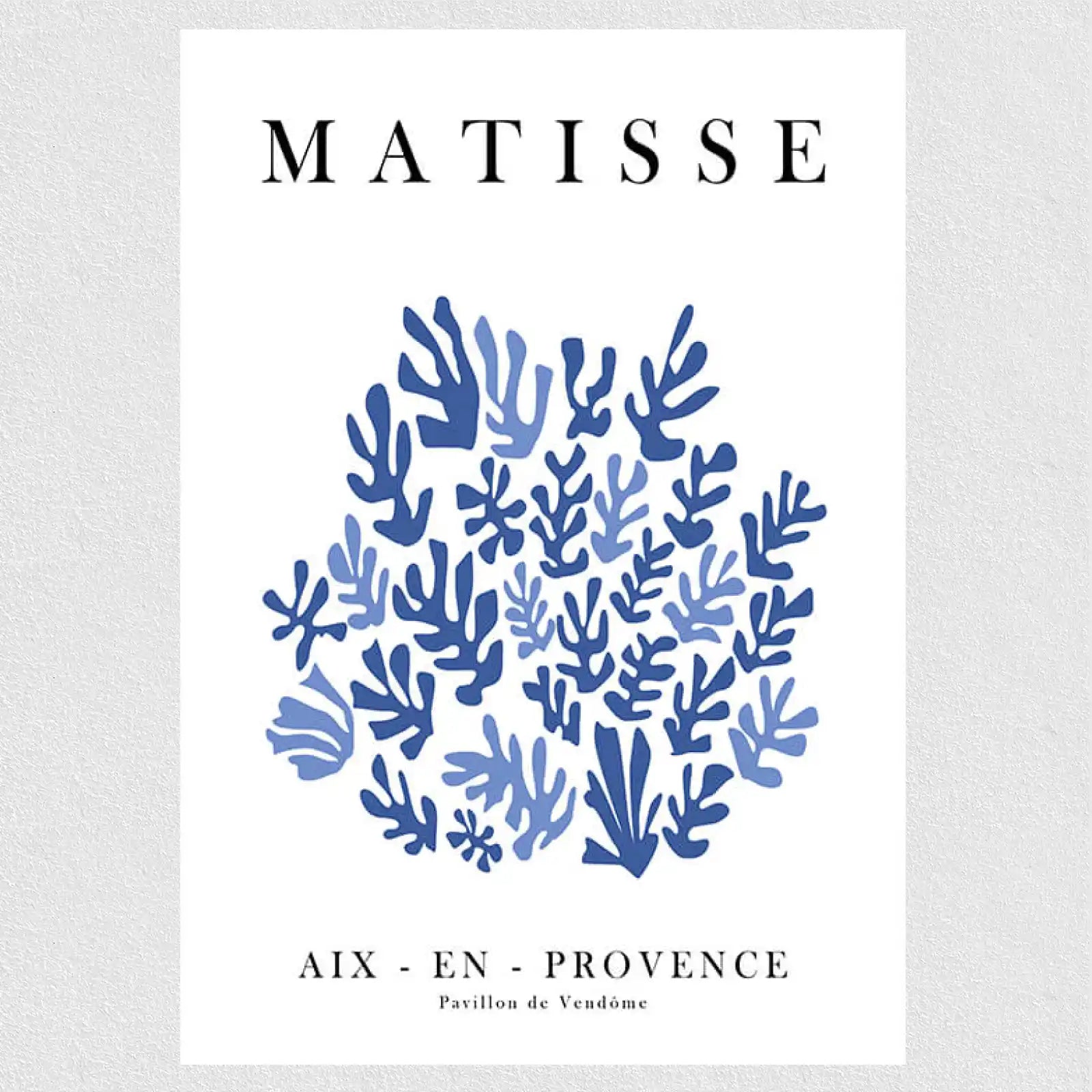 Matisse Light Blue Fantasy Poster – Modern Cutout Art in Cool Tones ...
