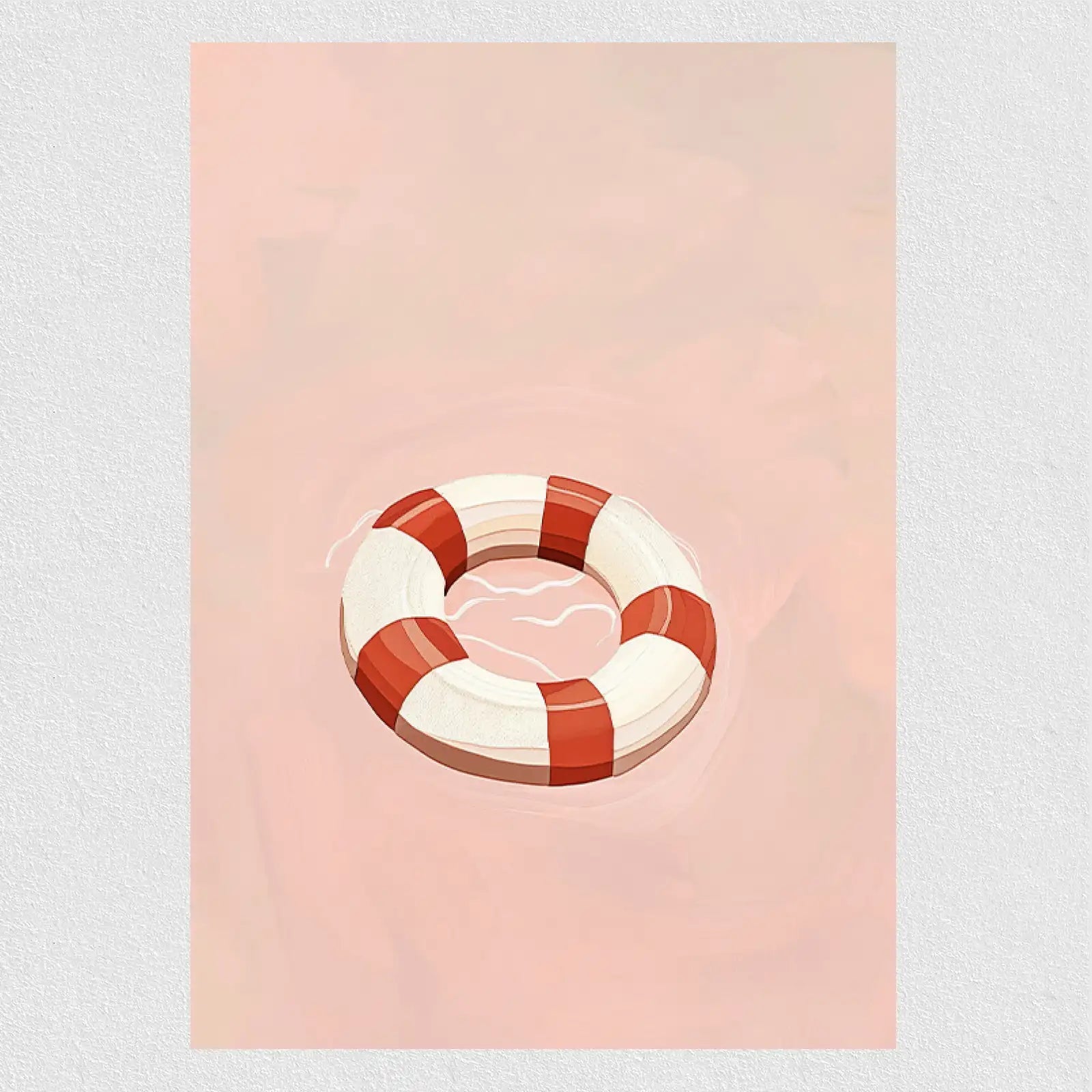 Swimming Time Lifebuoy Poster – Playful Poolside Graphic Art | FullFlat